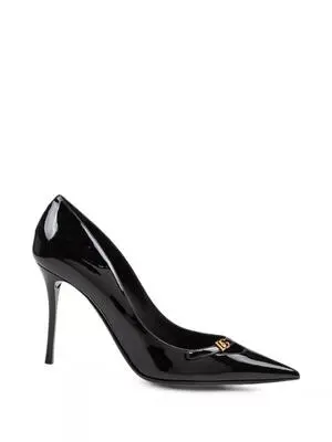 Dolce & Gabbana Dg-logo Leather Heeled Pumps