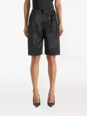 Manière De Voir Twin Pleat Satin Shorts - Black