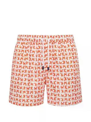 Fedeli Madeira Crab-print Swim Shorts - White