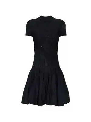 Balmain Sequin Embellished Pleated Mini Dress