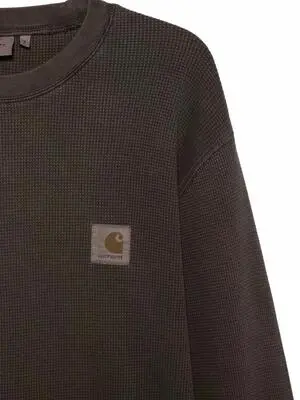Carhartt Work In Progress Logo-patch Waffle-knit T-shirt - Brown