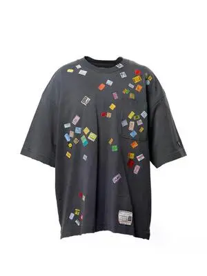 Mihara Yasuhiro Price Tag-sticker Printed T-shirt - Black
