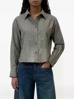 Closed Checked Cropped Shirt