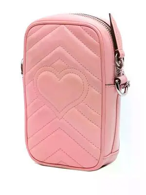 Gucci Mini Gg Marmont Matelassé Crossbody Bag - Pink
