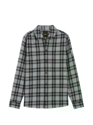 BOSS Oversized-fit Shirt In Checked Cotton