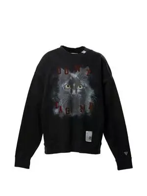 Mihara Yasuhiro Cat Printed Sweatshirt - Black