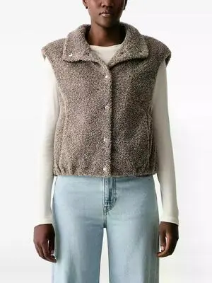 Marc O'polo Bouclé Sleeveless Gilet - Brown