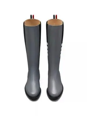 Thom Browne Pebble-grain 4-bar Knee-high Chelsea Boots