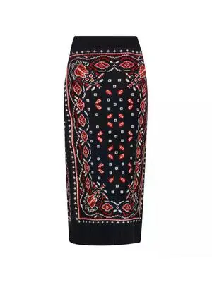 Giada Benincasa Soho Bandana-print Midi Skirt - Blue
