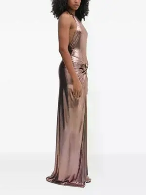 Retrofete Anida Twist-detail Halterneck Maxi Dress - Pink