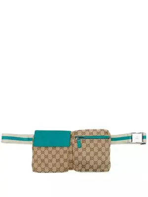 Gucci 2000-2015 Gg Canvas Web Double Pocket Belt Bag - Neutrals