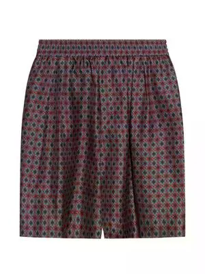 Balmain Geometric Pattern Silk Shorts