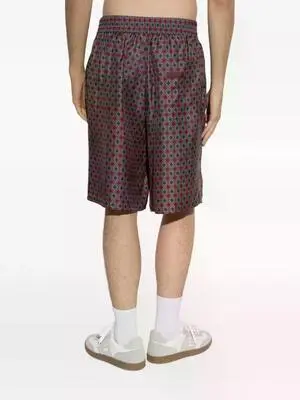Balmain Geometric Pattern Silk Shorts