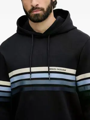 Armani Exchange Logo-print Striped Hoodie