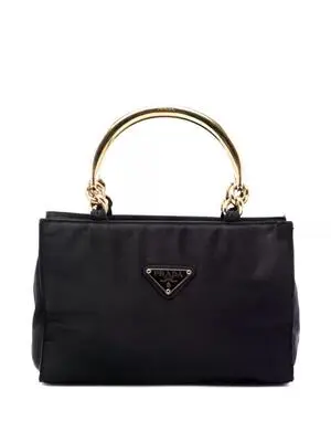 Prada Tessuto Metal Handle Bag