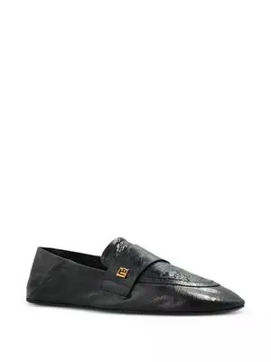 Balmain Logo-plaque Leather Loafers