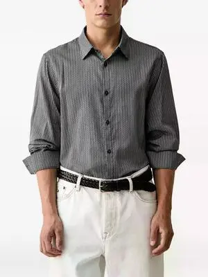 Armani Exchange Logo-print Long-sleeve Shirt - Black