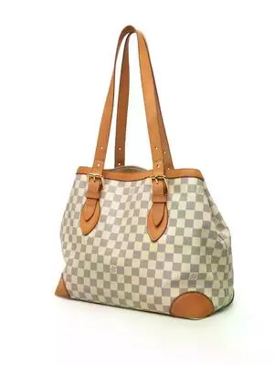 LOUIS VUITTON Damier Azur Hampstead Mm Tote Bag - White