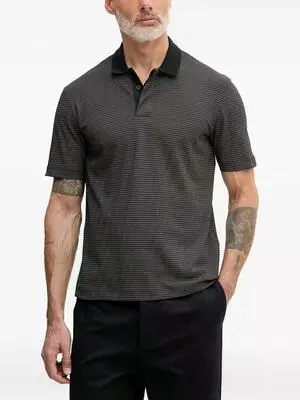 Armani Exchange Geometric-print Polo Shirt - Grey