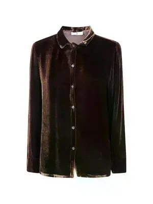 WHYCI Long-sleeved Velvet Shirt