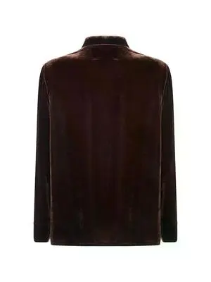 WHYCI Long-sleeved Velvet Shirt