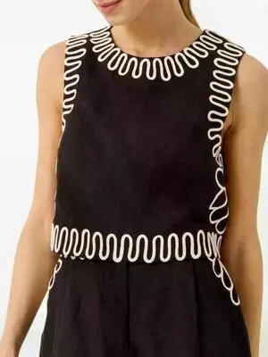 MARIE OLIVER Davis Embroidered Sleeveless Top