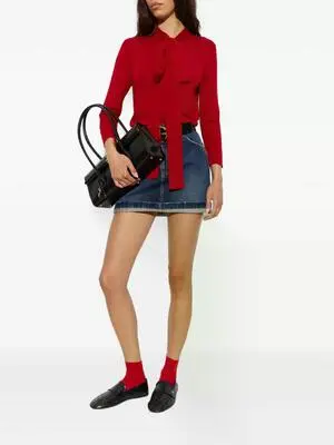 Dolce & Gabbana Logo-plaque Denim Mini Skirt