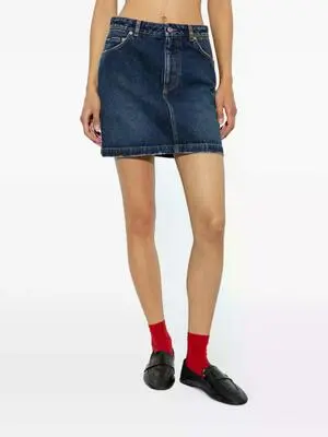 Dolce & Gabbana Logo-plaque Denim Mini Skirt