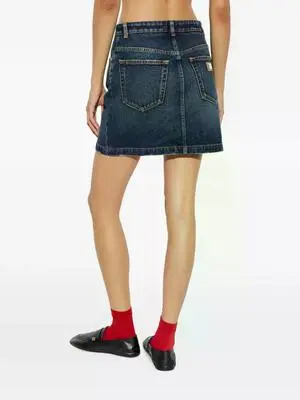 Dolce & Gabbana Logo-plaque Denim Mini Skirt