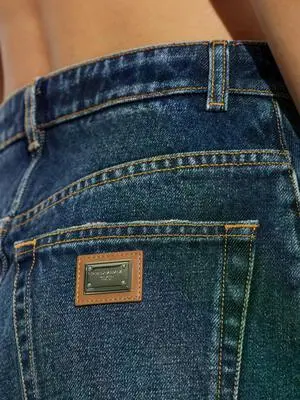 Dolce & Gabbana Logo-plaque Denim Mini Skirt