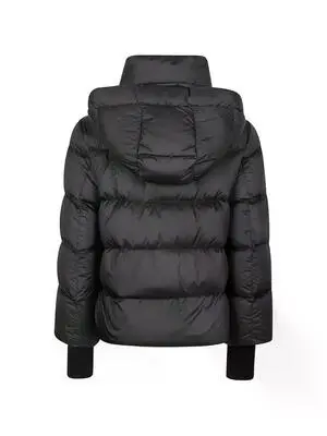 Add Hooded Single-breasted Coat - Black
