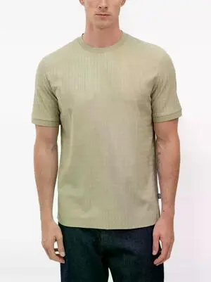 BOSS Geometric-jacquard T-shirt In Cotton