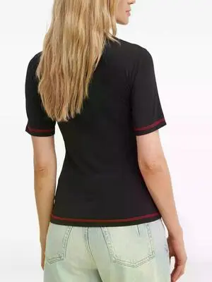 RÉSUMÉ Rhinestone Logo Contrast Stitch T-shirt