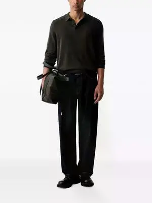Marc O'polo Long-sleeve Embroidered-logo Polo Sweater