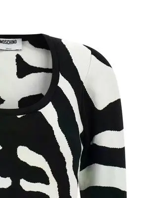 Moschino All-over Zebra Print Inlaid Sweater