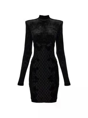 Balmain Velvet Turtleneck Mini Dress