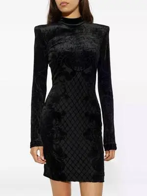 Balmain Velvet Turtleneck Mini Dress