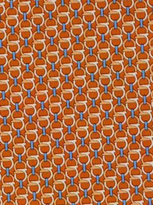FERRAGAMO Gancini Links Print Silk Neck Tie
