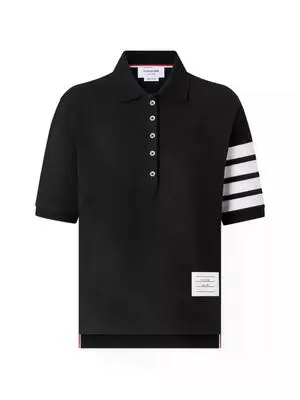 Thom Browne Pique 4-bar Polo - Black