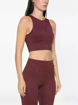 Adidas By Stella McCartney Logo-print Cut-out Crop Top