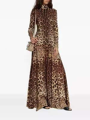 Dolce & Gabbana Leopard-print Maxi Wrap Dress