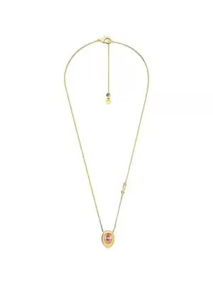 Michael Kors Crystal-pendant Curb-chain Necklace