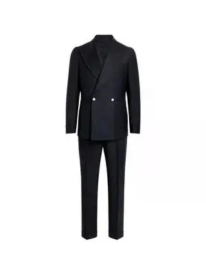 FRANZESE COLLECTION Wool Double-breasted Suit - Blue