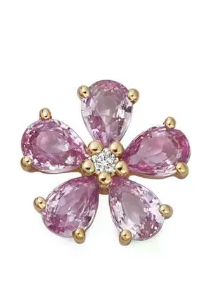 Loquet Pink Sapphire And Diamond Blossom Charm - Gold