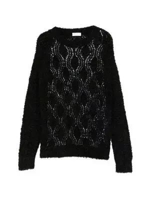 Brunello Cucinelli Double-layer Open-knit Bouclé Sweater