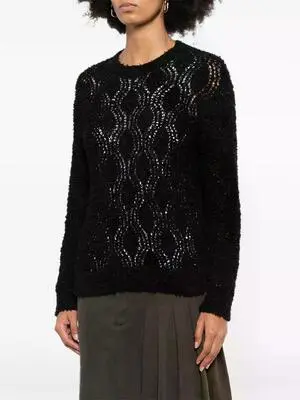 Brunello Cucinelli Double-layer Open-knit Bouclé Sweater