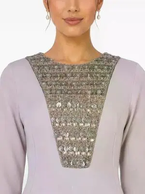 LOODYANA Hand-embroidered Fish-cut Maxi Dress