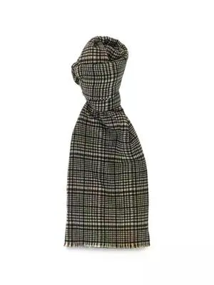 Brunello Cucinelli Prince Of Wales Cashmere Scarf - Black