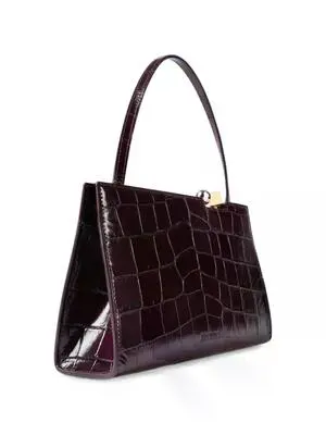 Jacquemus Bordeaux Croc-effect Leather Shoulder Bag