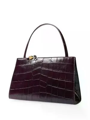 Jacquemus Bordeaux Croc-effect Leather Shoulder Bag